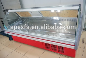 Fresh meat display curved glass meat showcase Deli case - Coowor.com